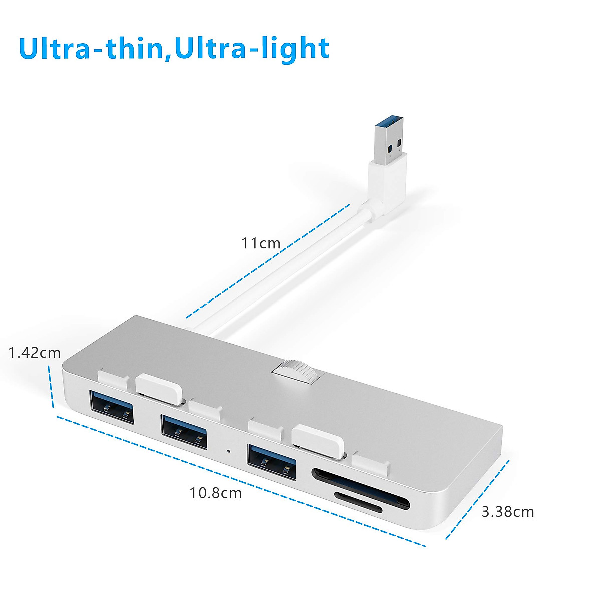 Cateck iMac Hub Aluminum USB Hub Adapter Docking Station with Micro SD & Micro SD Card Reader Combo and 3 USB 3.0 Port Compatible with 2021 iMac and iMac Pro (Upgrade Version)