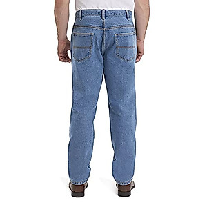 Rivets Supply & Company Men's Workwear Rugged Straight Fit, Medium Light Wash, 36W x 30L