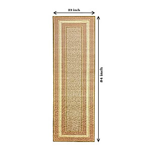 Gloria Non Slip Rubber Back Kitchen Rug Kitchen Runner Kitchen Mat Carpet for Kitchen Anti Slip Stair Treads (Emy-Rsg, Runner (23"x84"))