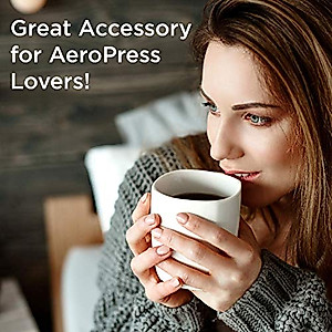 HEXNUB – Compact Bamboo Organizer for AeroPress, Caddy Station Holds AeroPress Coffee Maker, Filters, Cups, Pour Over Accessories With Silicone Dripper Mat, Increased Space Saving (Black)