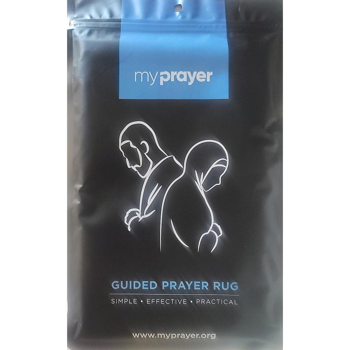 myprayer Islamic Prayer Rug with Instructions, Lightweight, durable, 100% Cotton, for New Muslims., Black, 198715878707