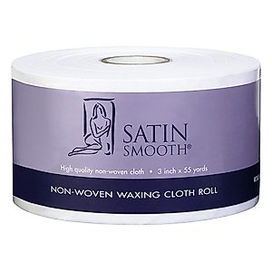 Satin Smooth Non-Woven Waxing Cloth Roll for Hair Removal, 3 in x 55 yards
