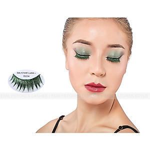 EMILYSTORES Green Wing Shining Star Costume Eye Lashes For Halloween, Dramatic Eyelashes, Party Looking, 1 Pair