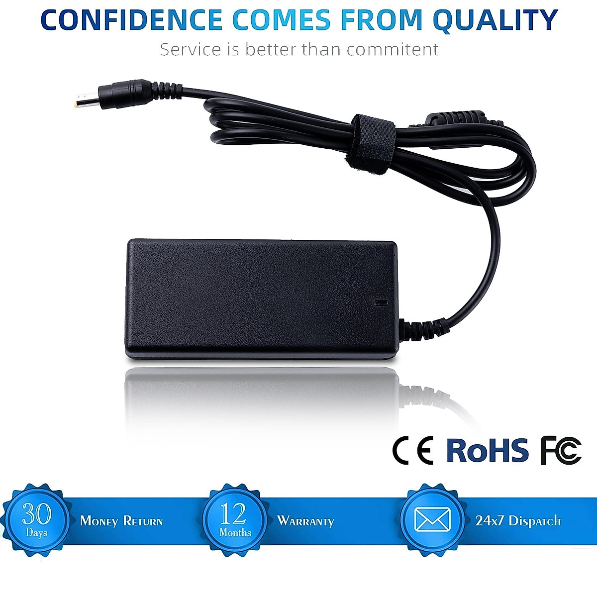 12V Ac Dc Adapter Power Cord for Insignia 19" 20" 24" 28" 32" LED HDTV HD TV NS-32D312NA15, NS-32D220NA16, AY060A-ZF122, NS-24ED310NA15, NS-19E310A13 NS NS-24E200NA14 NS-32D420NA16 Power Supply Cord