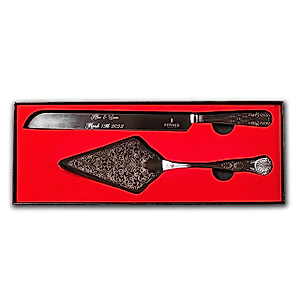 Personalized Engraving Cake Knife and Server Set | Wedding Cake Knife and Server | Wedding Gift | Elegant Cake Cutting Set | Engagement Gift For Couples