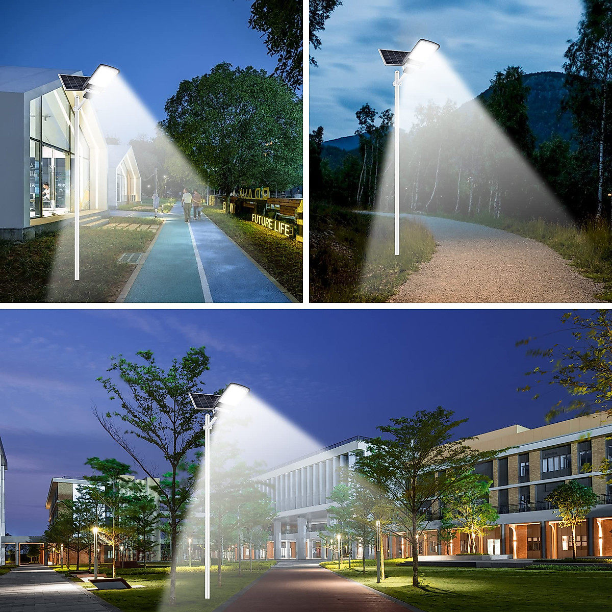 CHUCAI LED Solar Outdoor Lights,300W Solar Street Light Outdoor Lamp,IP67 Waterproof Security Flood Light with Remote Control,6500k Daylight Dusk to Dawn Solar Lights for Stadium,Parking Lot,Garden