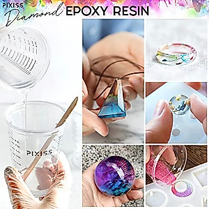Epoxy Resin Crystal Clear Casting Resin for Epoxy and Resin Art | Pixiss Brand Easy Mix 1:1 Gallon Kit | Supplies for Tumblers, Jewelry Resin, Molds, Crafting Resin Kit
