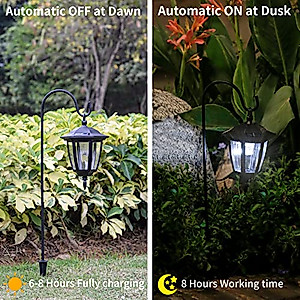Vioview Hanging Solar Lights, 35 Inch Hanging Solar Lantern with 2 Shepherd Hooks Waterproof Dual Use Outdoor Decor Solar Lights Lantern for Garden, Patio, Front Porch, Yard, Flower Bed, 2Pack