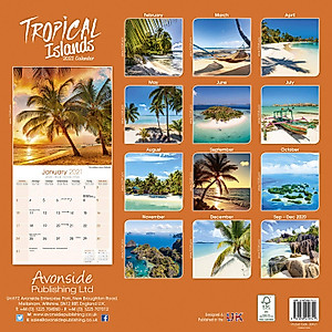Beaches Calendar - Calendars 2020 - 2021 Wall Calendars - Sunset Calendar - Photo Calendar - Tropical Islands 16 Month Wall Calendar by Avonside
