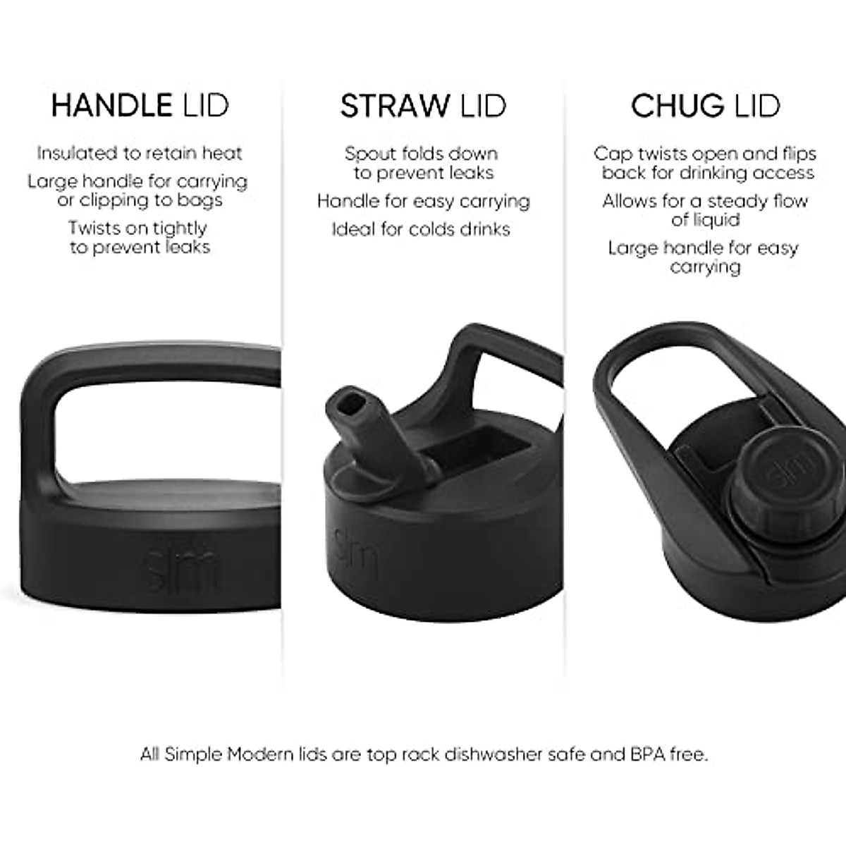 Simple Modern 1 Gallon 128 oz Water Bottle with Straw, Handle and Chug Lid Vacuum Insulated Stainless Steel Metal Thermos Bottles | Big Leak Proof BPA-Free Flask | Summit Collection | Midnight Black