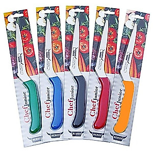 Vegetable/Fruit/Bread Knife - Stainless Steel 5" Blade Kitchen Knive Cutlery, Elevated Handle … (Red)