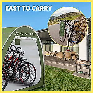 AVIIN 4 or 5 Bike Tent Heavy Duty, 210D Silver-Plated Oxford Extra Thick Waterproof & Sunproof Large Outdoor Bikes Storage Shed for Mountain Bicycle, Motorcycle, Garden Repair Tool, Lawn Mower, Green
