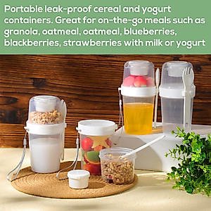Gueevin 8 Pcs Yogurt Parfait Cups with Lids Reusable Yogurt Containers with Spoon 27 oz for Take Kids Oatmeal Snack Cereal Lunch Salad Fruit Breakfast Vegetable Storage