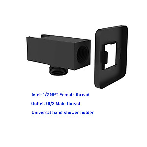 Aquaiaw Wall Supply Elbow with Flange, Solid Brass, Electroplate Matte Black. The product in review photos is NOT Aquaiaw Wall Union. Aquaiaw wall supply elbows are all by Female Inlet Tapered 1/2 NPT