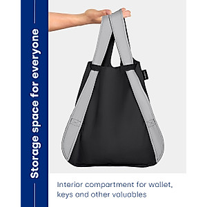 Notabag Original 2 in 1 Backpack and Bag (Grey/Black) – Backpack waterproof – reusable grocery bags foldable – clever design for more flexibility – backpack waterproof – grocery tote bag