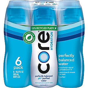 Core Hydration Perfectly Balanced Water, .5 L bottles, 24 Count (4 Packs of 6), USA Gymnastics Official Hydration Partner