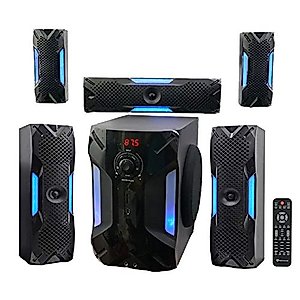 Rockville HTS56 1000w 5.1 Channel Home Theater System/Bluetooth/USB+8" Subwoofer, Black