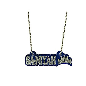 MIRROR MANIA Name Plate Custom Name Necklace Nameplate Name Laser Cut Personalized, Diamond Look Letters with Color Choice Back, Chain and Design, Made To Order Any Name - Dazzling and Stunning!