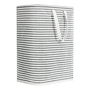 Chrislley 72L Freestanding Laundry Hamper with Handle Large Laundry Basket Laundry Bin Collapsible Dirty Clothes Basket Cotton Storage Basket for Clothes(Striped Grey)