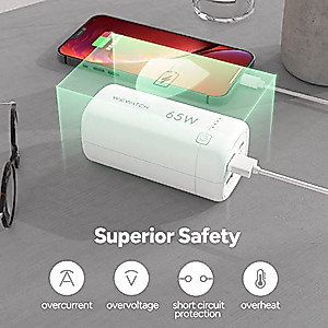 WEWATCH Portable Charger, 65W 20000mAh Laptop Power Bank with LED Indicator, Fast Charging USB C 3 Port PD3.0 Battery Pack for MacBook Dell XPS iPad iPhone 13/12 Pro Mini Samsung Switch