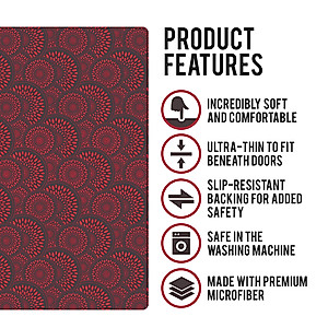 Shape28 Floor Mat Ultra-Thin Kitchen Bathroom Rug with Non Slip Rubber Backing 35”x23” Red Design 1S