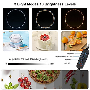 NESOHC-LLEW Portable Photo Studio Light Box, 16"x16" Professional Dimmable Shooting Tent Kit with 160 LEDs Lights & 12 Kinds Double-Sided Color Backgrounds,3200-6500K