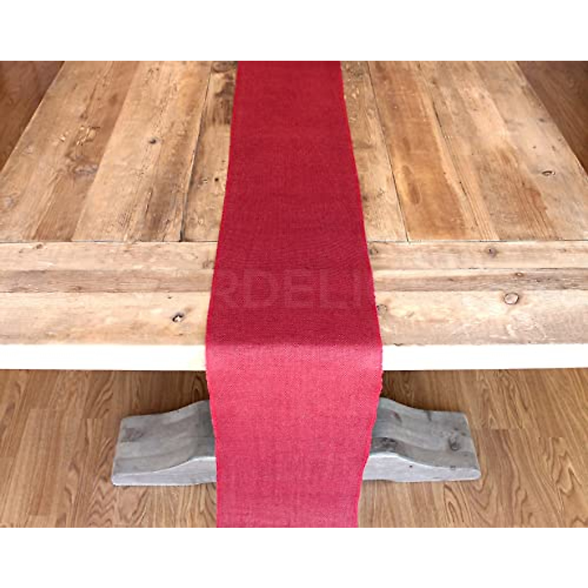 CleverDelights 9" Red Burlap Roll - Finished Edges - 5 Yards - Jute Burlap Fabric