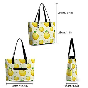 Womens Handbag Yellow Fruit Leather Tote Bag Top Handle Satchel Bags For Lady