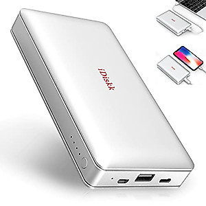 iDiskk 【Mfi Certified Plug-Play】 1TB External Hard Drive for iPad iPhone 15 Android Photo Backup Storage for iPhone 15/14/13/12/12 Pro Max/12 pro/11 pro/X/XR,Mac/iMac/PC, Built-in 10000mAh Power Bank