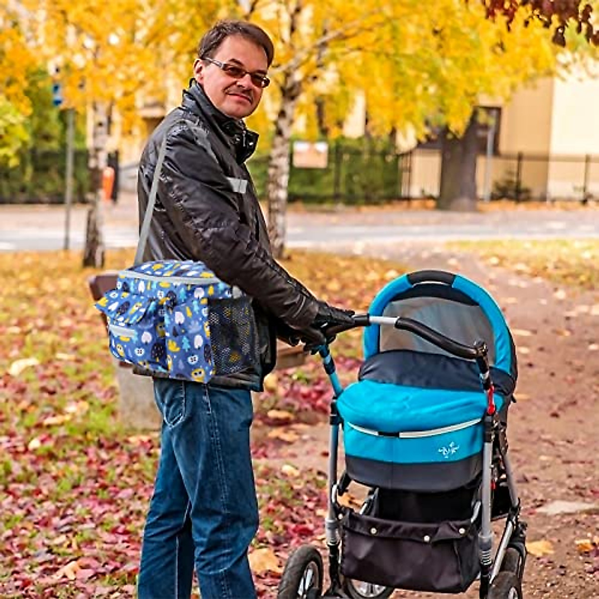 Kisangel Stroller Cartoon Pattern Mummy Infants Owl Holders Storage Attachments Straps Ster Nursery Universal Bag Newborns Diaper Organizer Caddy Baby Nappy Cradle Container Pouch