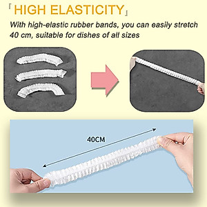 HangYu 200Pcs Plastic Bowl Covers Elastic Wrap Cover Fresh Keeping Bag Bread Bowl Cover Sourdough Cover Banneton Covers for Proofing Rising