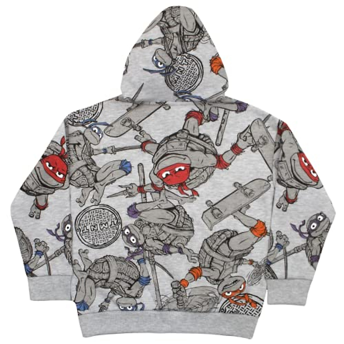 Nickelodeon Teenage Mutant Ninja Turtles Mutant Mayhem Pullover Hoodie for Kids and Toddlers (Size 8, Grey)