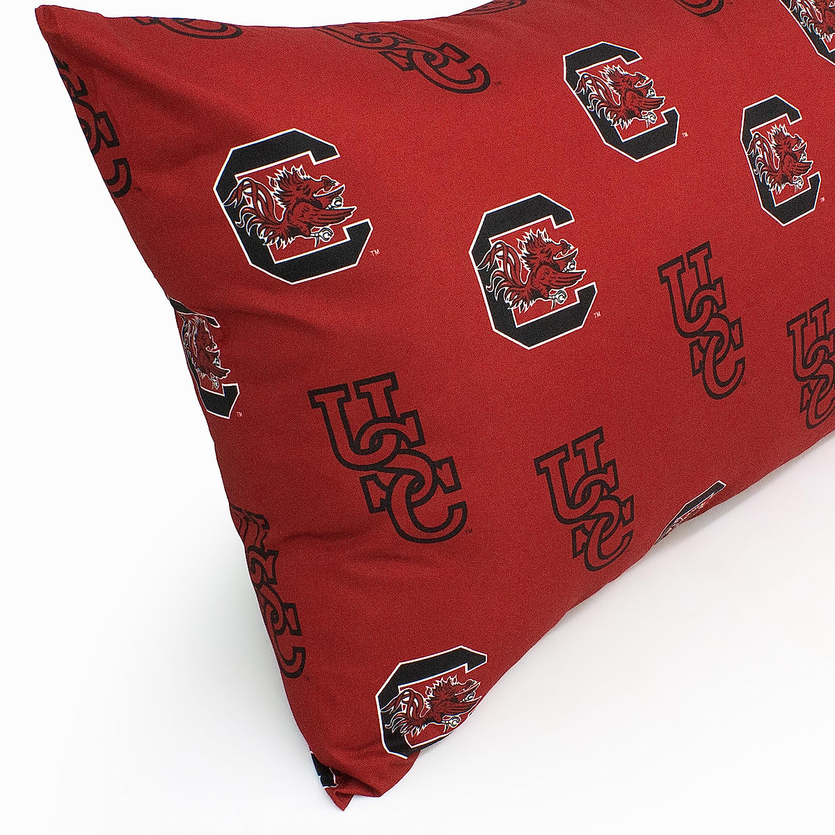 College Covers Everything Comfy South Carolina Gamecocks Pillowcase, Body Pillow, 20" x 60", Includes 1 Pillowcase