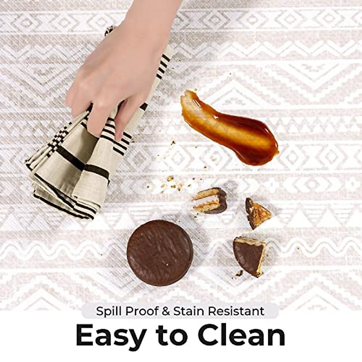 FRESHMINT Anti Fatigue Kitchen Mats for Floor 2 Piece Set, Waterproof & Non-Skid Boho Kitchen Rugs, Cushioned Kitchen Mat for Standing Washable Comfort Desk Kitchen Runners, 17x30+17x47