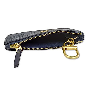 Tory Burch Womens 145311 Pebbled Leather Key Ring Card Holder Small Wallet, (405 Tory Navy Blue)