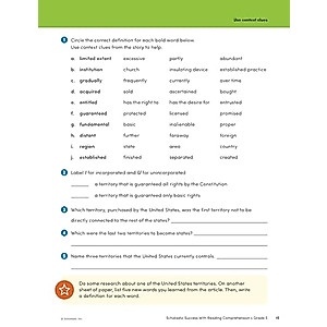 Scholastic Success with Reading Comprehension Grade 5 Workbook
