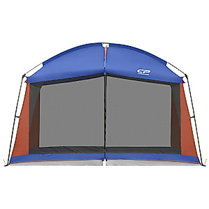 CAMPROS CP Screen House 12 x 10 Ft Screened Mesh Net Wall Canopy Tent Screen Shelter Gazebos for Patios Outdoor Camping Activities - Blue