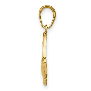 Jewelry Stores Network 14k Yellow Gold Hummingbird In Flight Pendant 21 mm x 21 mm