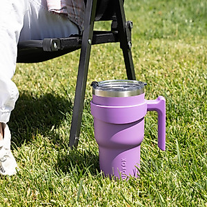 BJPKPK Tumbler With Handle 20oz Stainless Steel Insulated Tumbler With Lid And Straw For Water Or Ice Coffee,Lavender