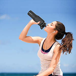 HYDROWION Water Bottle, 32oz Double Wall Vacuum Stainless Steel Insulated Water Flask with Straw Lid, Spout Lid and Flex Cap(Cold for 48 Hrs, Hot for 24 Hrs), Leakproof Travel Thermo Mug, Yellow&Pink