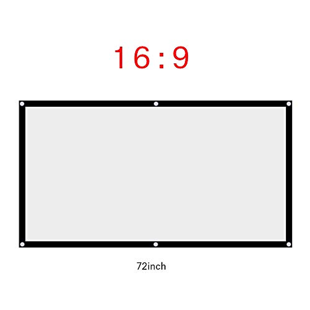 60-120 Inch Portable Foldable Non-Crease White Projector, Outdoor Camping Movie Curtain Projection Screen 16:9, Translucent Designed Projections Movies Screen for Open-Air Cinema(72-inch)