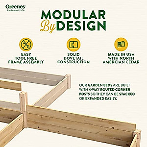 Greenes Fence Raised Garden Bed, 48" L x 48" W x 7" H, Cedar