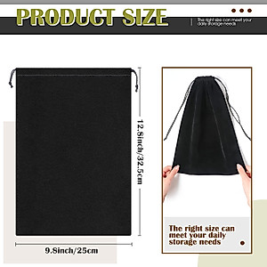 Saintrygo 4 Pieces Silver Storage Bags Anti Tarnish Cloth Bag for Storage, Jewelry, Flatware, Silverplate, Silver Polishing Cloth for Tarnish Cleaning(9.8 x 12.8 Inch,Black)