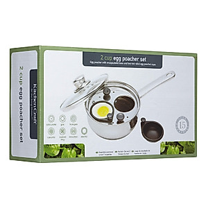 KitchenCraft KCCVPOACH2 2 Egg Poacher Pan in Gift Box, Non Stick and Induction Safe, Stainless Steel, 16 cm