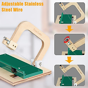 Soap Cutter with Adjustable Cutting Wire, Soap Slicer Tool for DIY Soap, Cheese, Butter, Cake, Bread Making (Wooden)