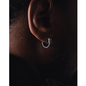 COPPERTIST.WU Ouroboros Earrings Small Huggie Hoop Earrings 925 Sterling Silver Earrings Hypoallergenic for Men Women