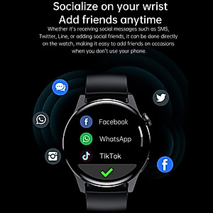 FILIEKEU Men Women Smart Watch Bluetooth Calls Heart Rate Sleep Monitor Steps Mens Smart Watch IP67 Waterproof Fitness Tracker Casual Black Stainless Steel Smart Watches for Android iOS