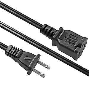2 Pack Short US AC Power Extension Cable Cord SPT-2 16AWG/2C 125V 13A 2-Prong Polarized Male to Female Extension Cord for NEMA 1-15P to NEMA 1-15R 1FT