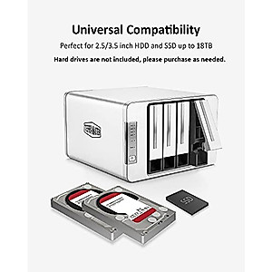 TERRAMASTER D4-300 USB 3.1(Gen1) Type-C Storage External Hard Drive Enclosure Hot Swappable (Diskless)