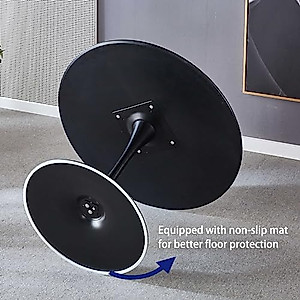 ANDORON Round Dining Table, 42 Inches Kitchen Tulip Table for 4-6 People with MDF Top and Metal Base, Modern Circle End Table Leisure Coffee Side Table (Black, 42")